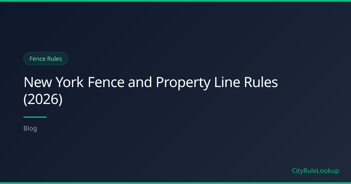 New York Fence and Property Line Rules (2026) | CityRuleLookup