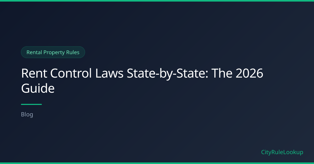 Rent Control Laws State-by-State: The 2026 Guide | CityRuleLookup