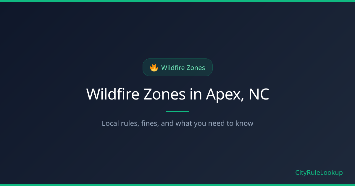 Wildfire Zones in Apex, NC (2026) | CityRuleLookup