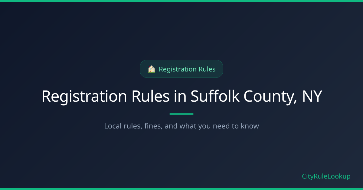 Registration Rules in Suffolk County, NY (2026) | CityRuleLookup