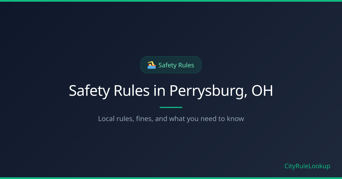 Safety Rules in Perrysburg, OH (2026) | CityRuleLookup